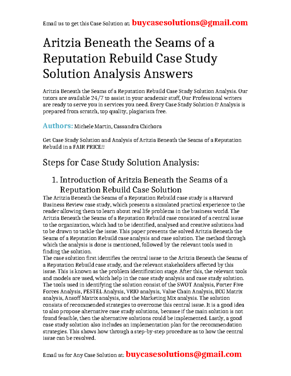 Case Solution Aritzia Beneath the Seams of a Reputation Rebuild - Aritzia Beneath the Seams of a ...