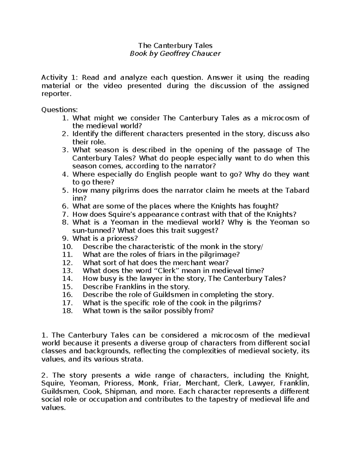 Deiparine Activity-2-The-Canterbury-Tales - The Canterbury Tales Book ...