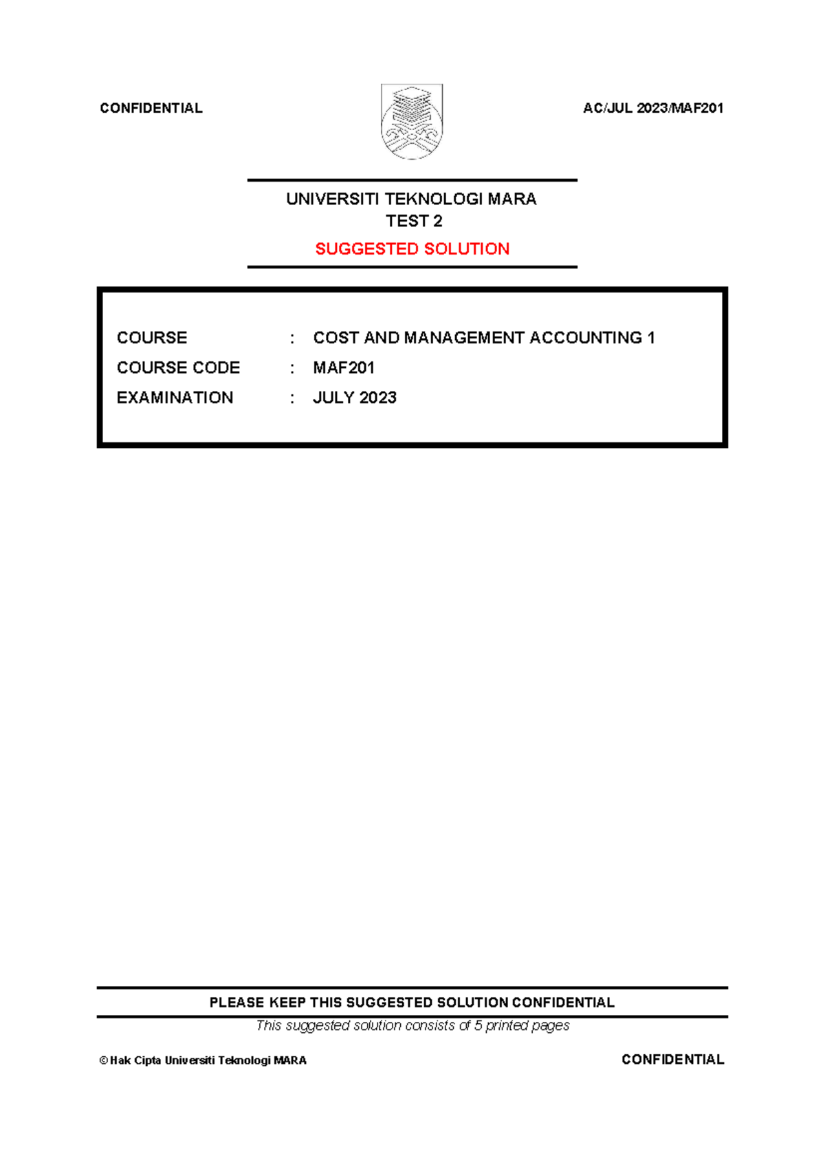 MAF201 TEST 2 JULY2023 SS - CONFIDENTIAL 1 AC/JUL 2023 /MAF UNIVERSITI ...