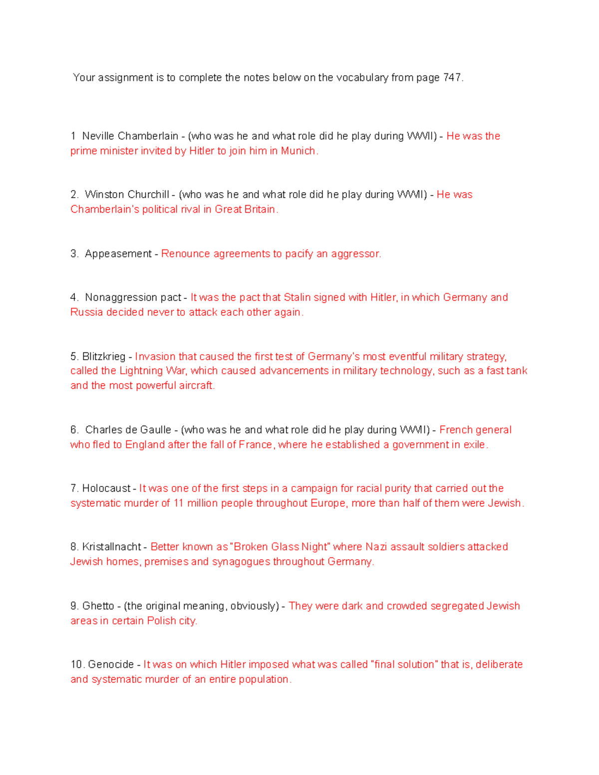 Chapter 24 Section 2 and 3 Vocabulary - Your assignment is to complete ...