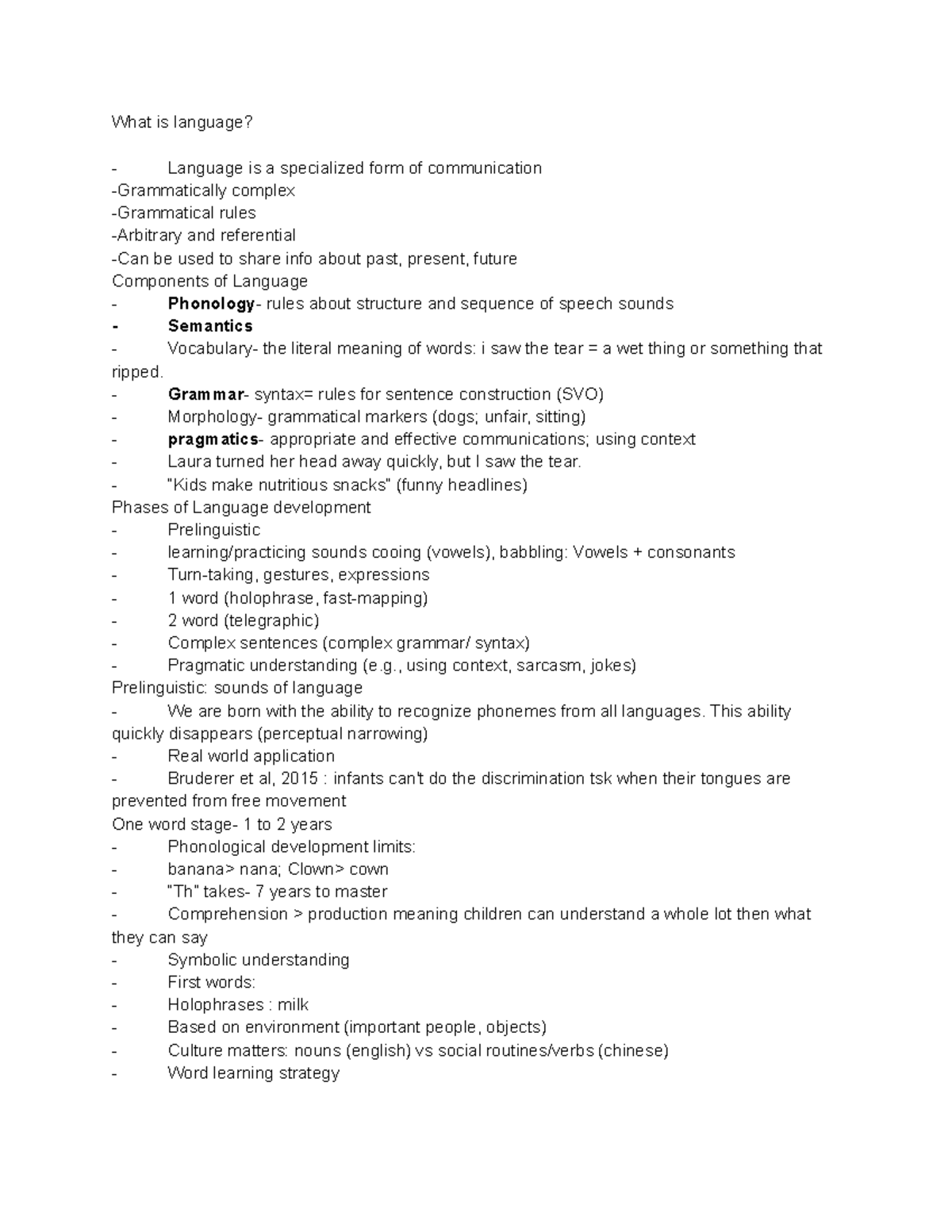 Psych 160 Attachment Language - What is language? Language is a ...