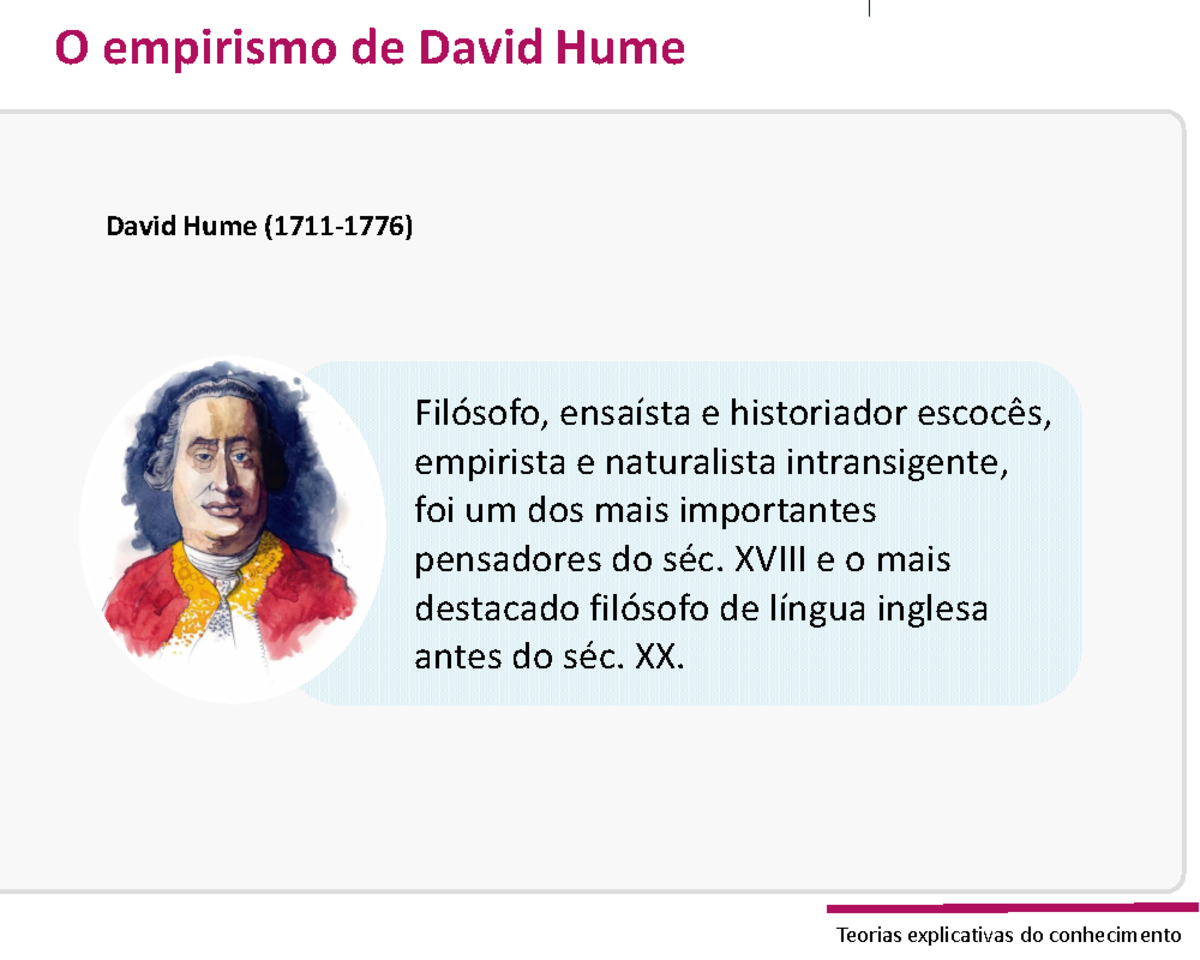 Empirismo de david hume 11 - Filósofo, ensaísta e historiador escocês ...