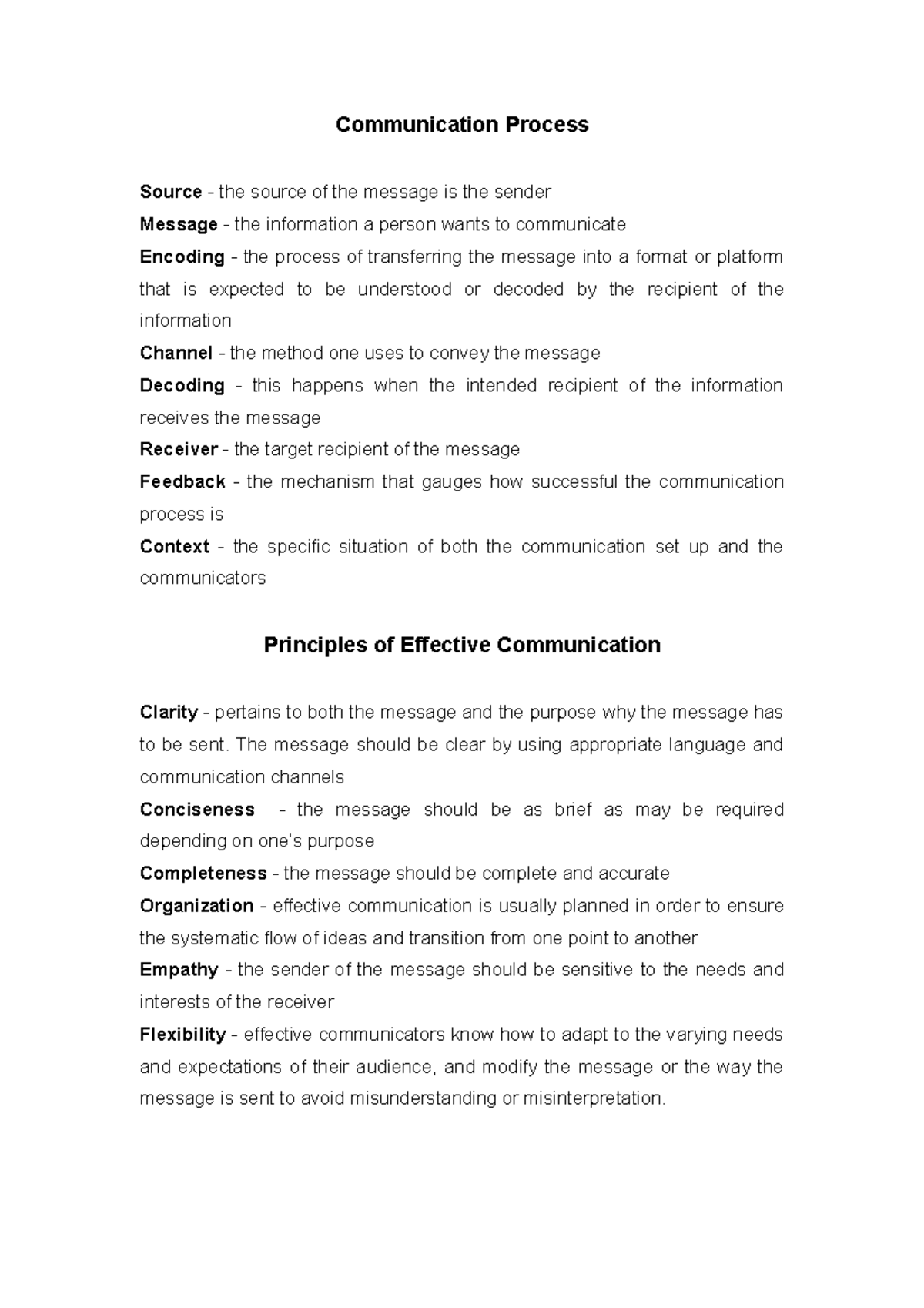 Purposive Communication Lecture Communication Process Source The