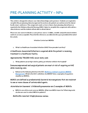 Pre Plan NP1 Pain Management - PRE-PLANNING ACTIVITY – NP This activity ...