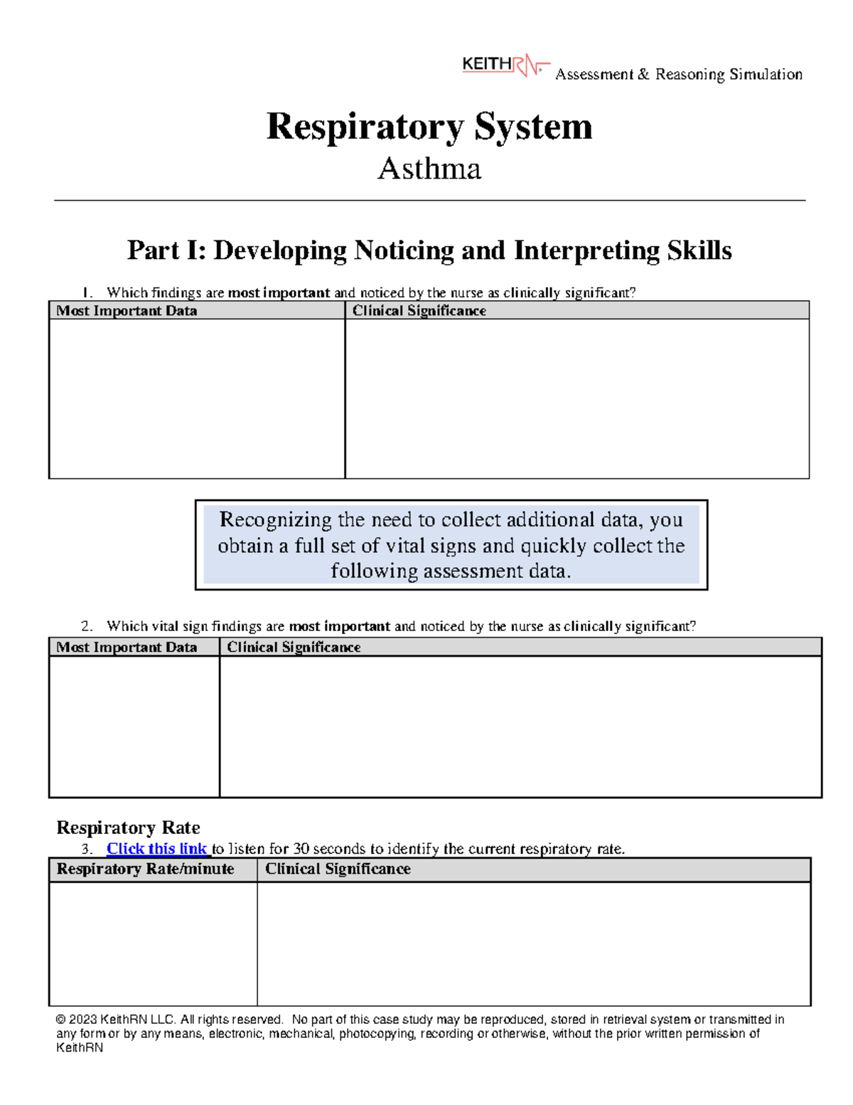 Module 5 - asthma unfolding case study student template - © 2023 ...
