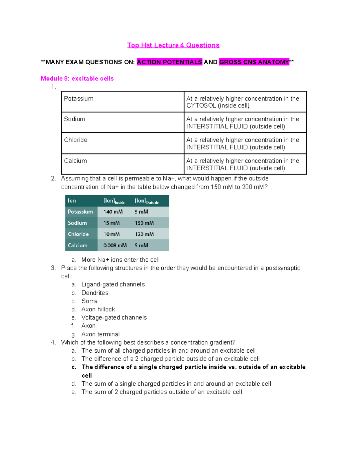 Top Hat Lecture 4 Q's - Top Hat Lecture 4 Questions MANY EXAM QUESTIONS ...