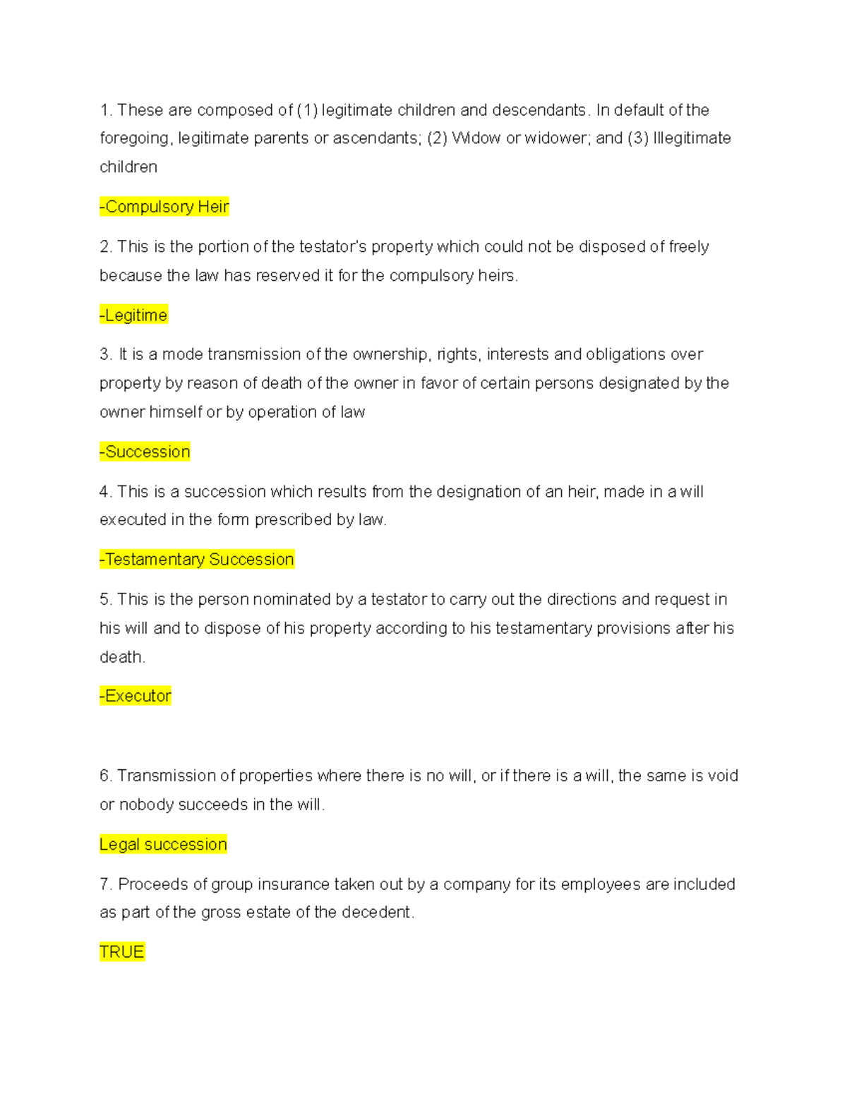 QUIZ 1 - QUIZ 1 - These are composed of (1) legitimate children and ...