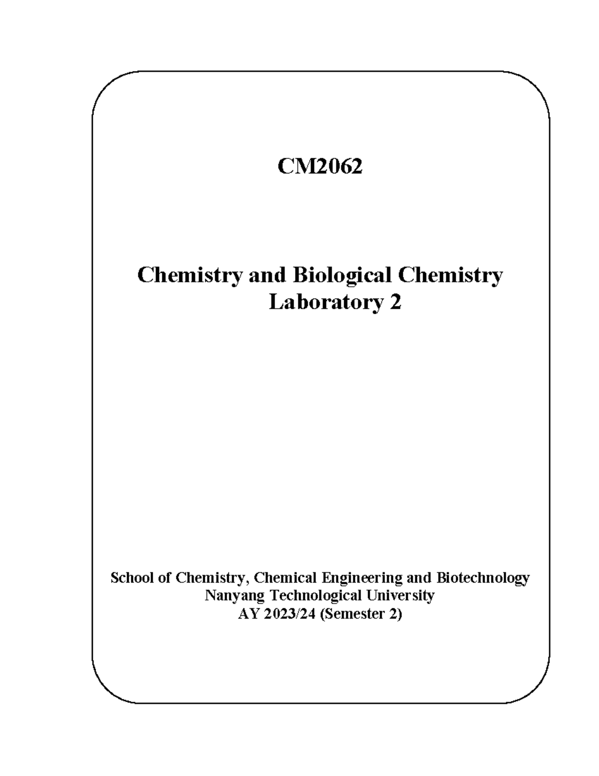 Y2S2 CM2062 Lab Manual - CM Chemistry and Biological Chemistry ...