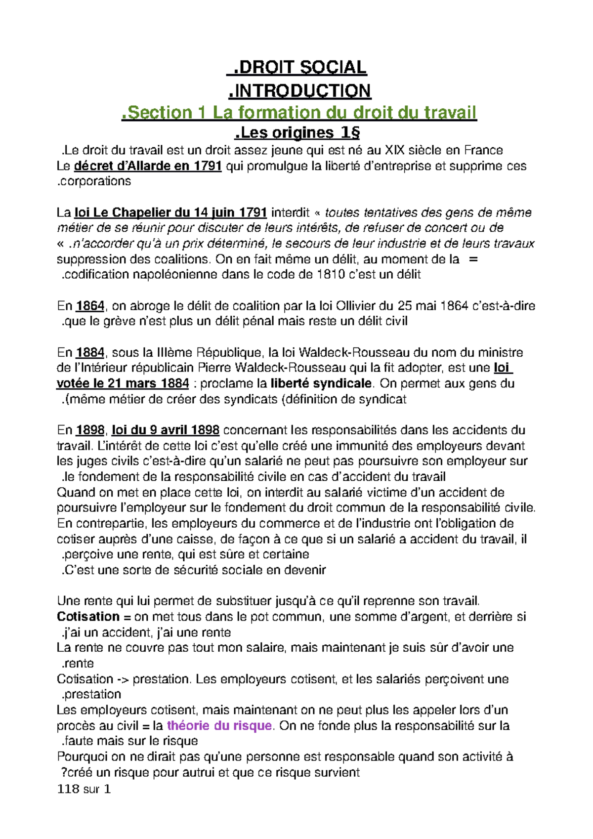 Droit social Word - Cours de Mr. Bernard Gauriau - .DROIT SOCIAL ...