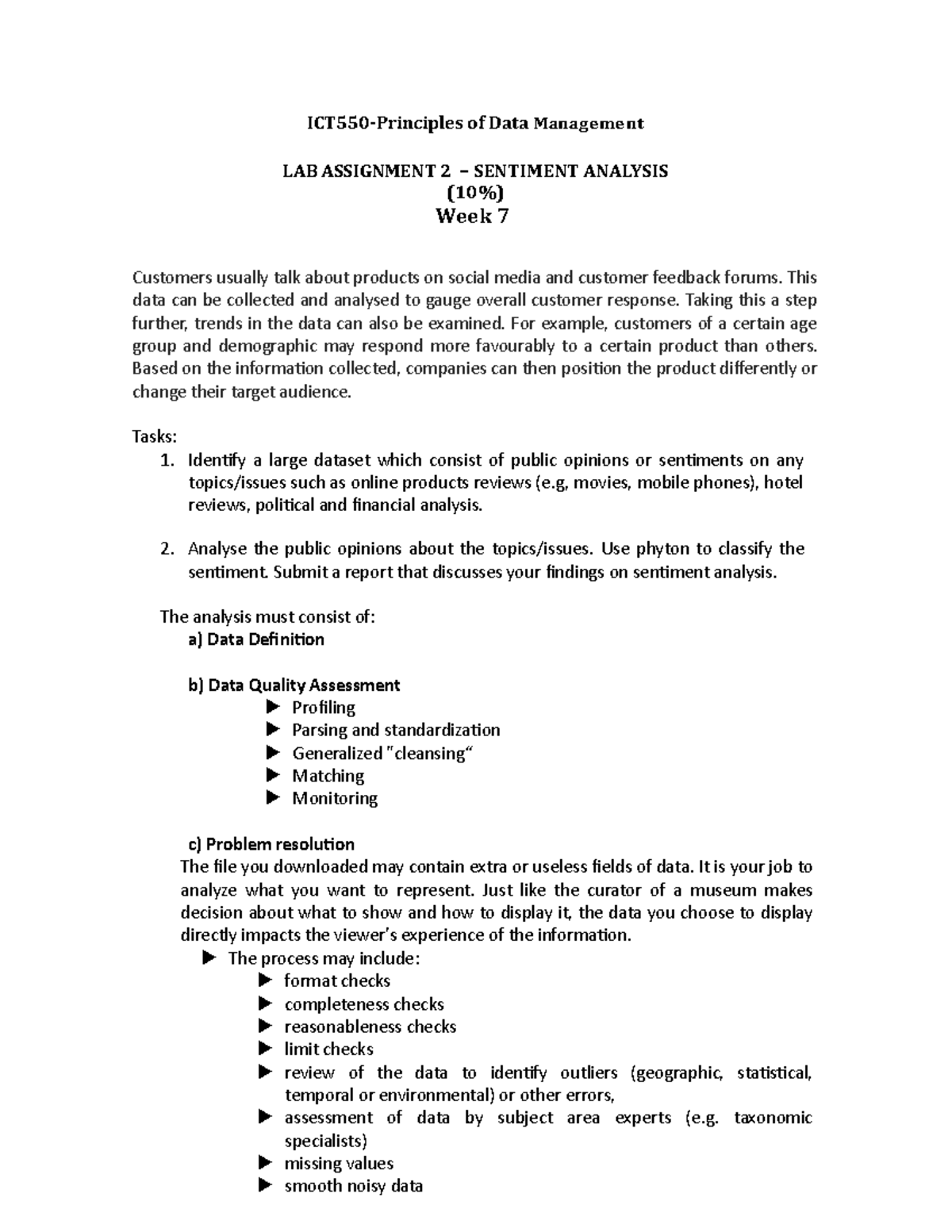 ICT550 Lab Assignment 2 Oct 2022 - ICT550-Principles of Data Management LAB ASSIGNMENT 2 ...