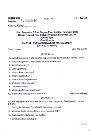 Management Information System Question paper BM 1641 G-1640 - (Pages: 3 ...