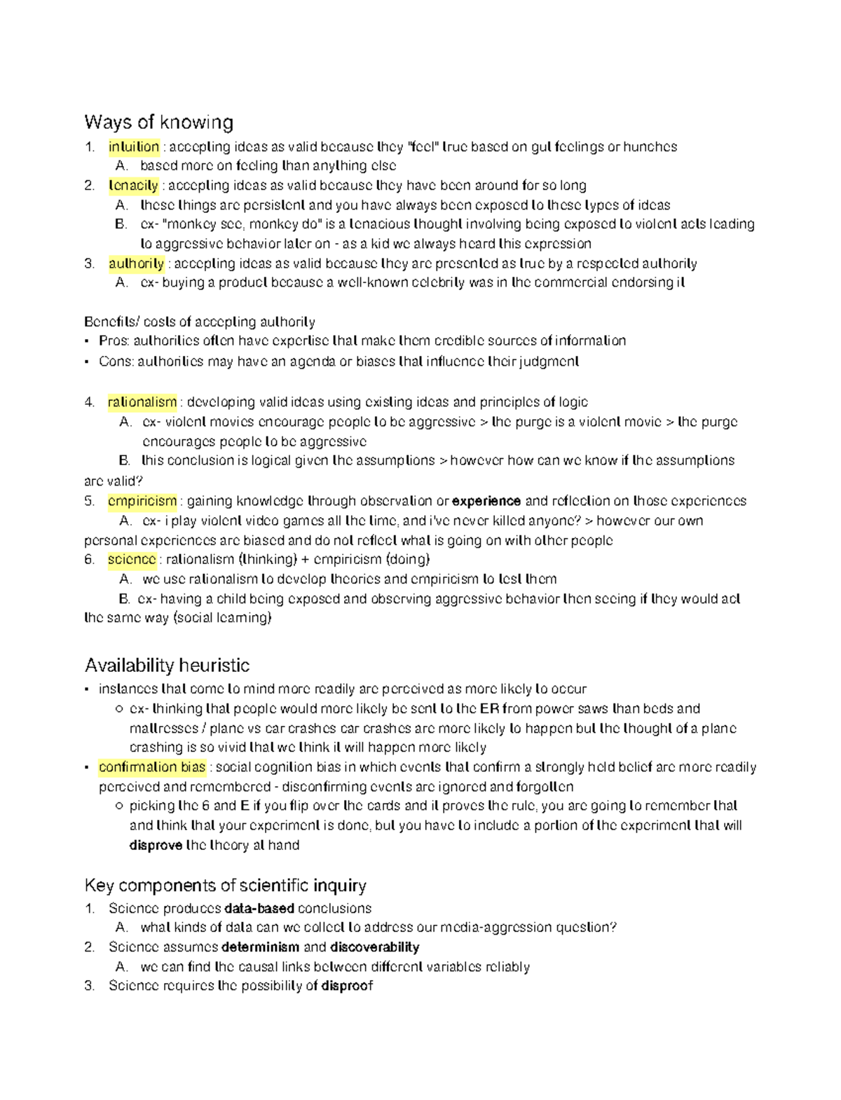 Science as a way of knowing - Ways of knowing intuition : accepting ideas as valid because they ...