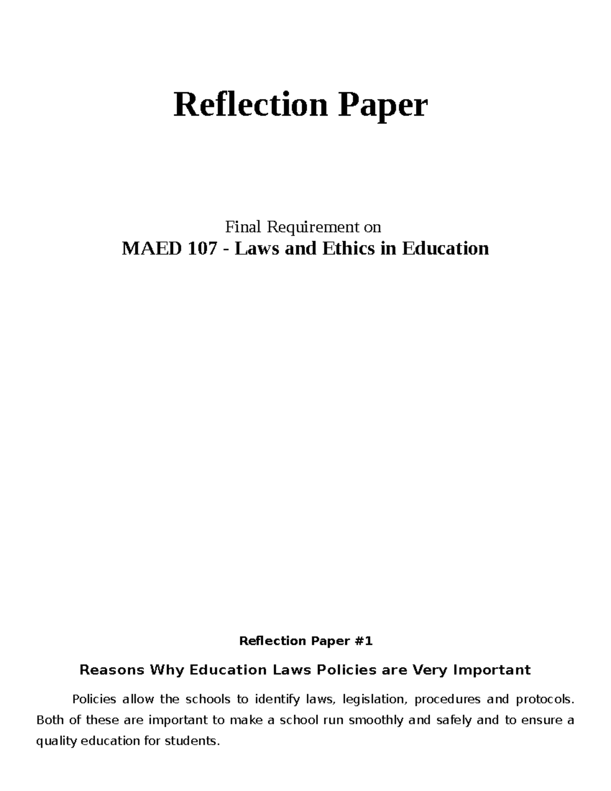 Reflection-papers-maed-107-laws-and-ethics-in-education compress ...