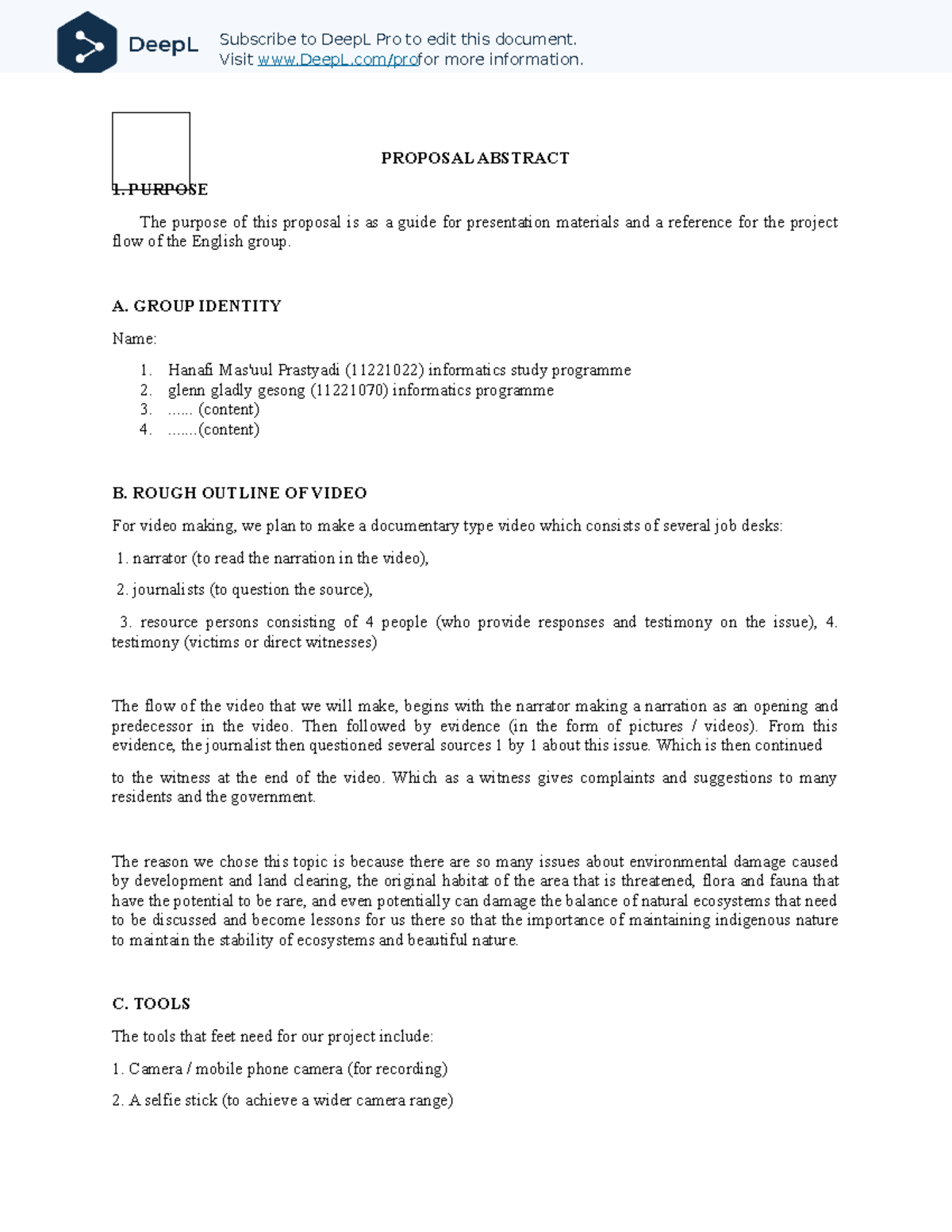 Abstraksi Proposal en-GB - PROPOSAL ABSTRACT 1. PURPOSE The purpose of ...
