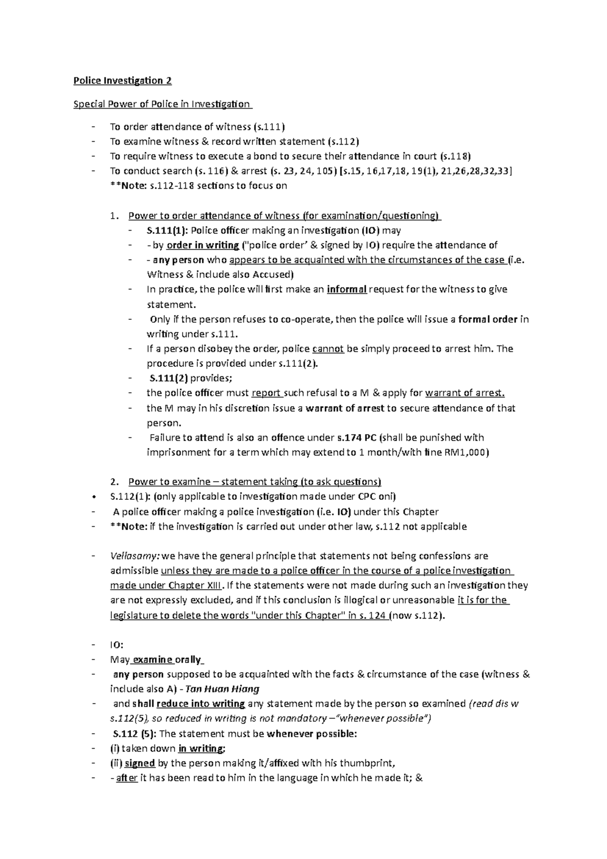 Police Investigation Part 2 - Police Investigation 2 Special Power of ...