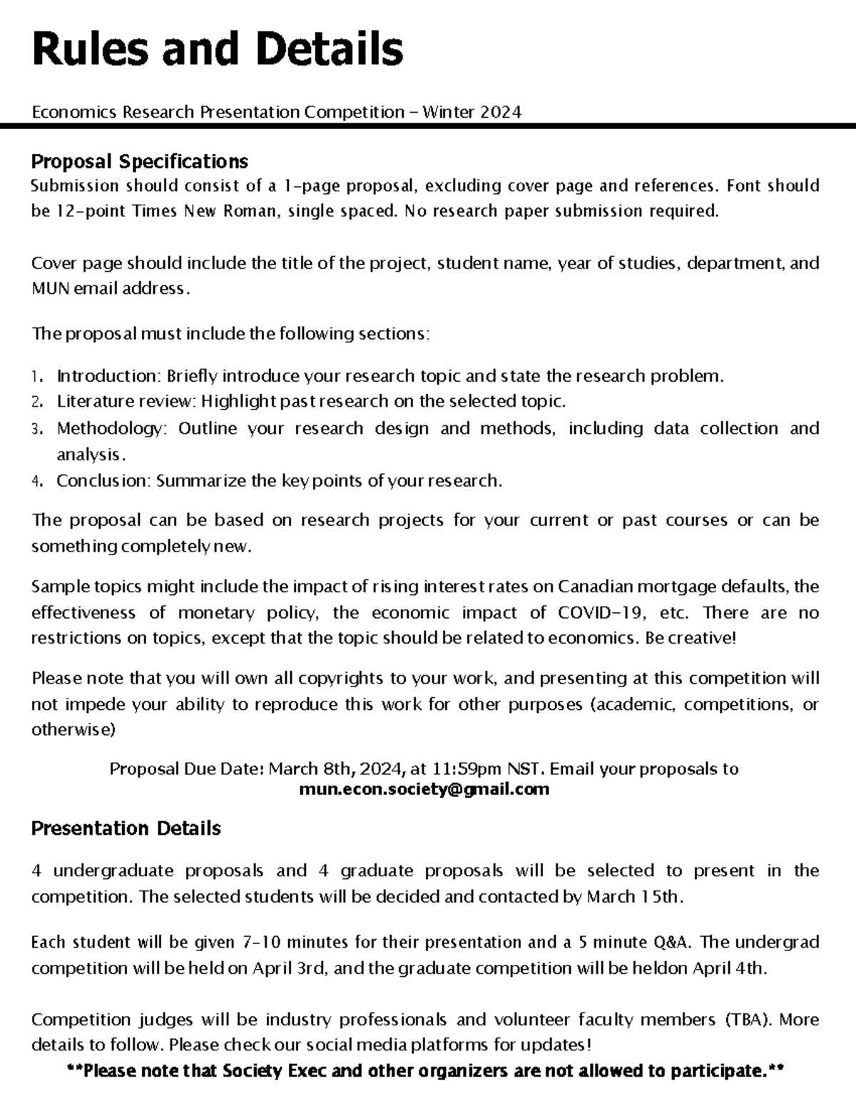 Ammended Competition Rules - Rules and Details Economics Research ...
