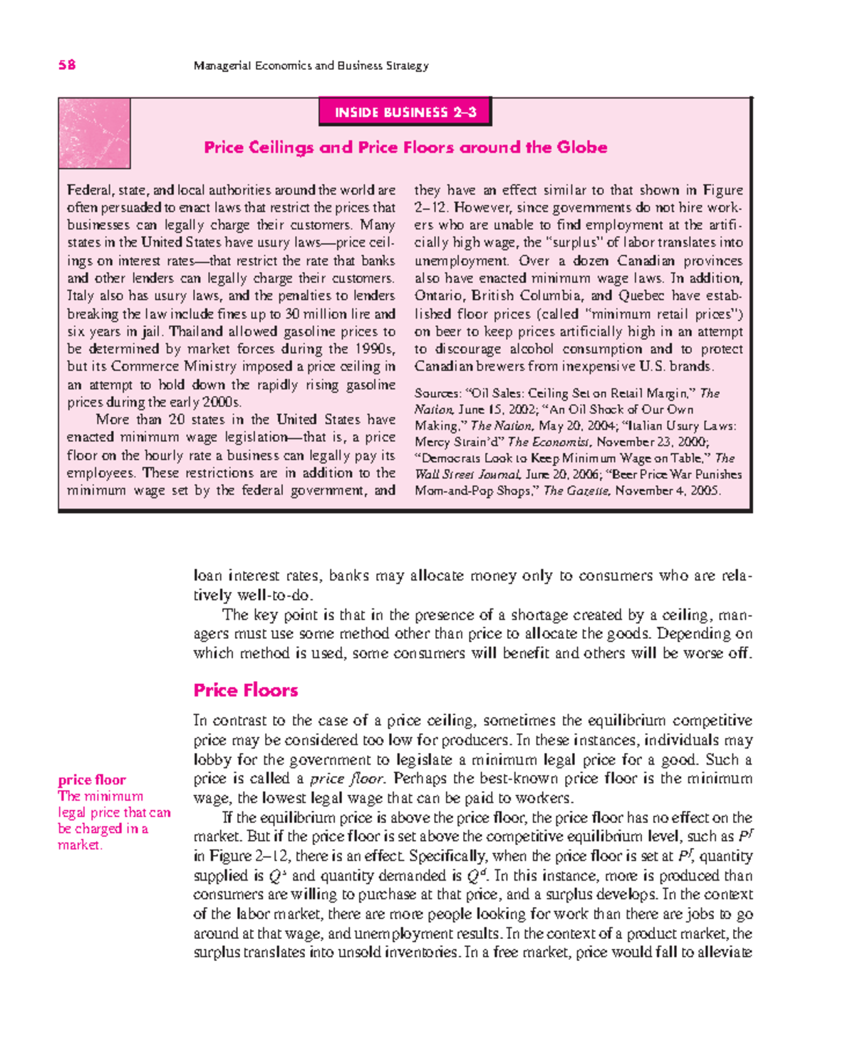 Managerial Economics 100 - INSIDE BUSINESS 2– Price Ceilings and Price ...