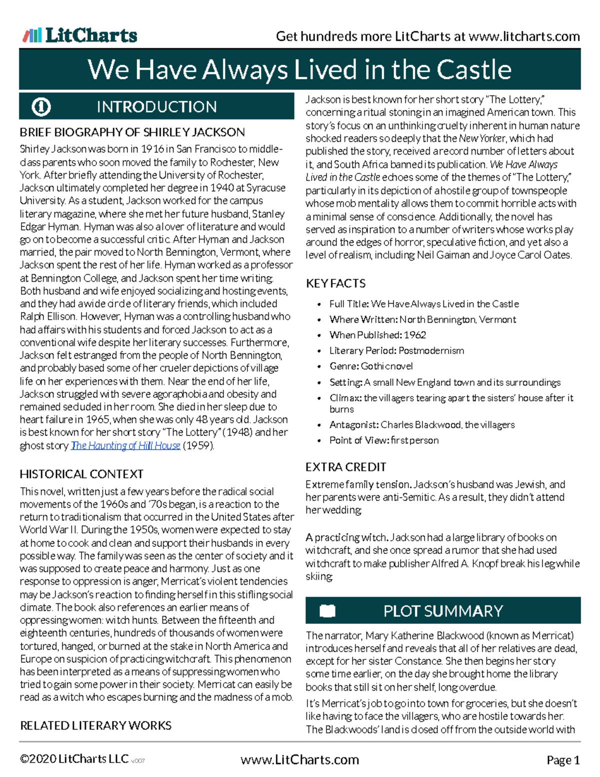 We-Have-Always-Lived-in-the-Castle-Lit Chart - We Have Always Lived in ...