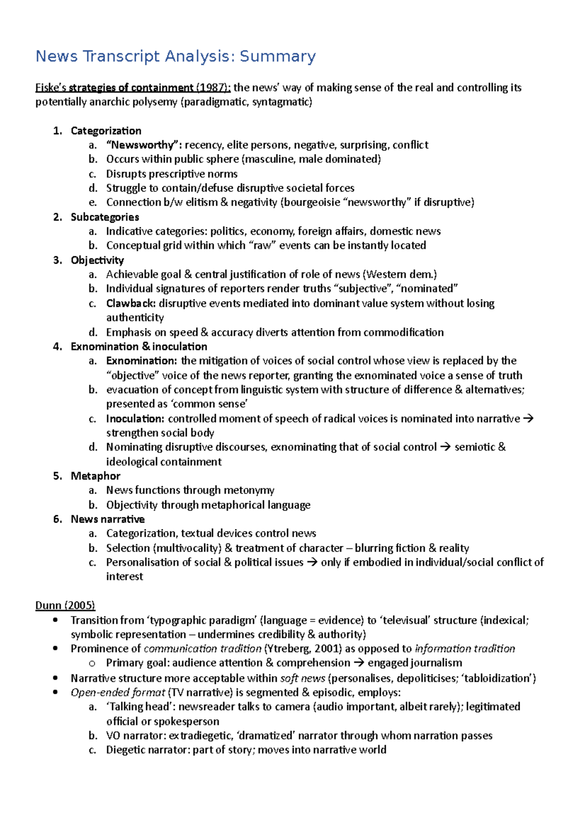 Practice News Transcript Analysis MECO1001 - News Transcript Analysis ...