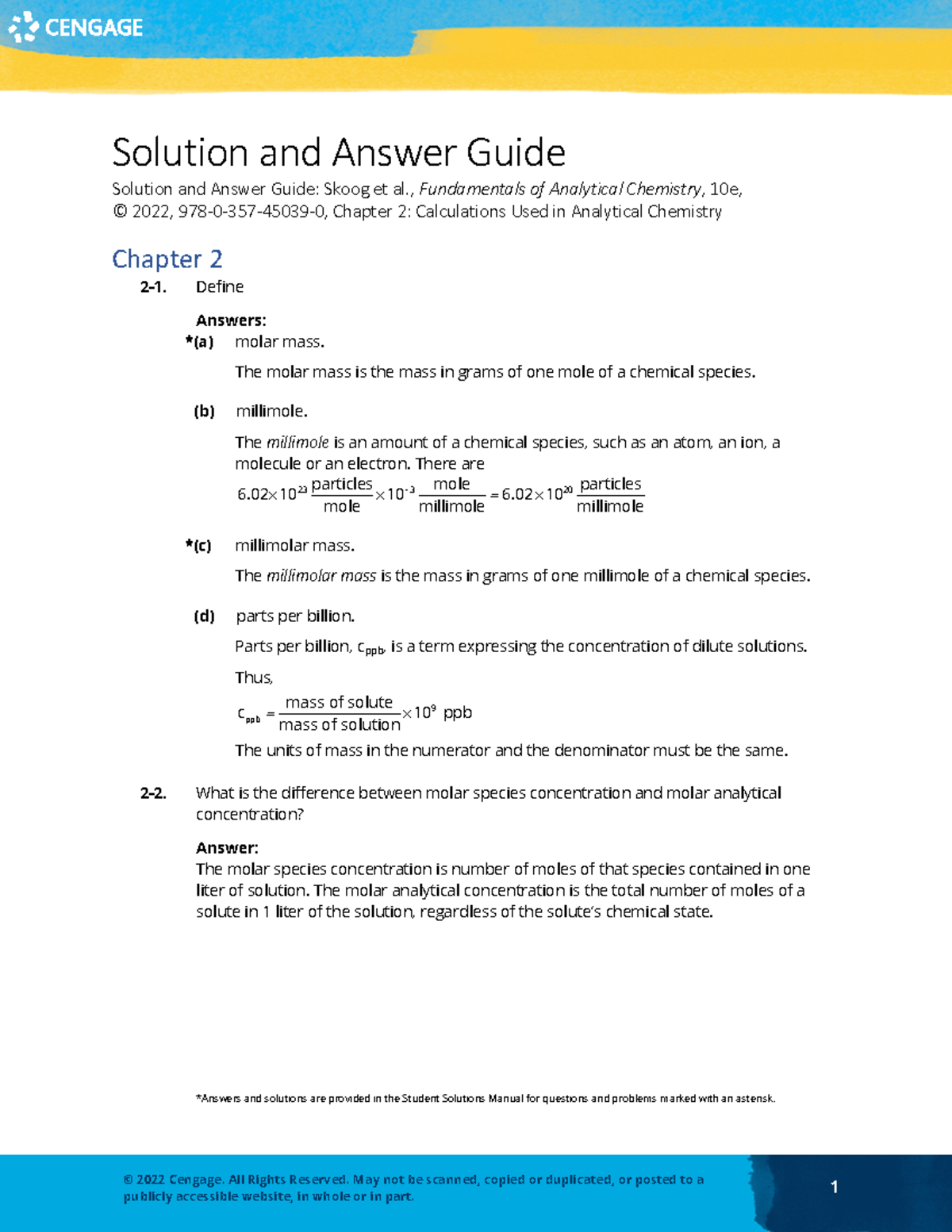 Skoog FAC 10e SAG Ch02 Final - 1 © 2022 Cengage. All Rights Reserved. May not be scanned, copied ...