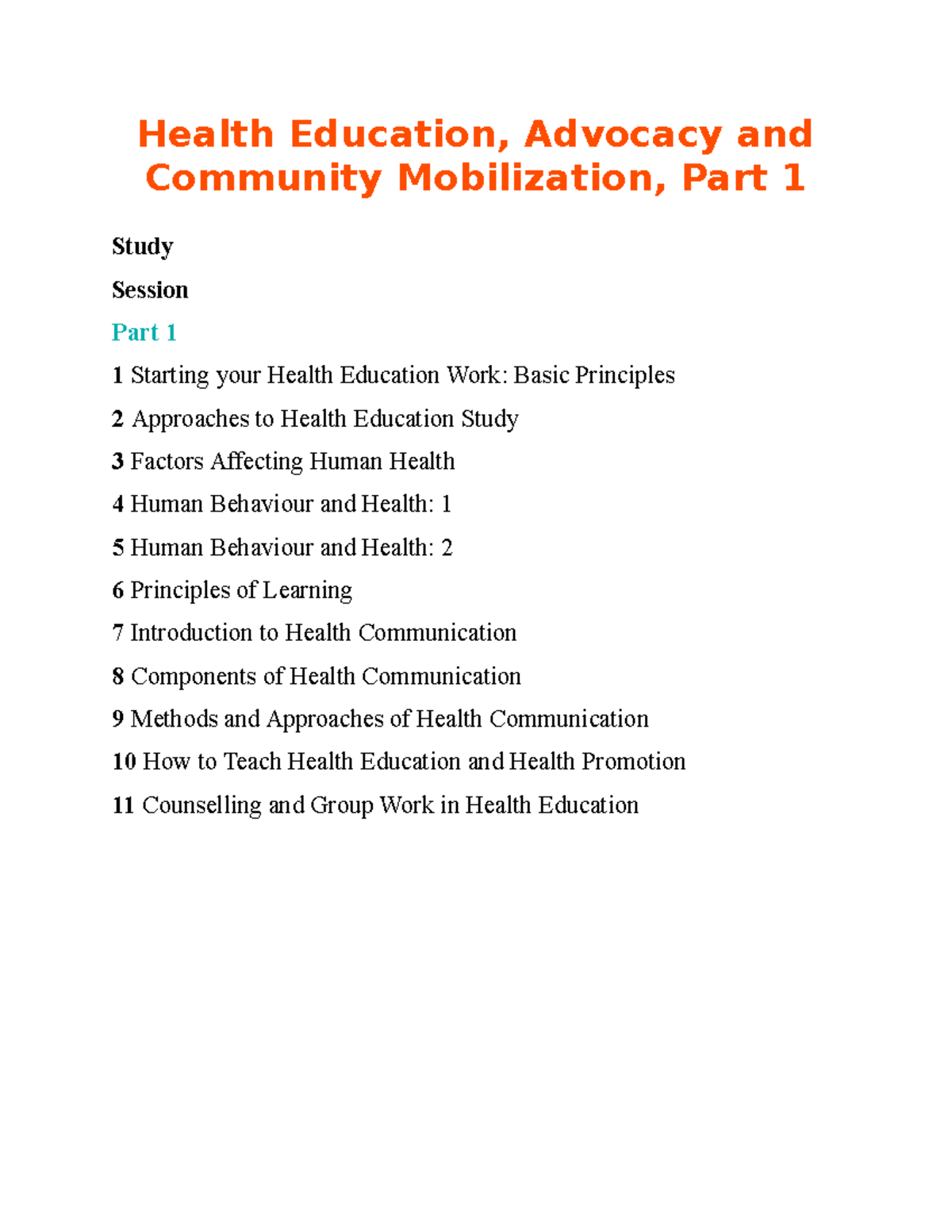 Health Education, Advocacy and Community Mobilization - Reproductive ...