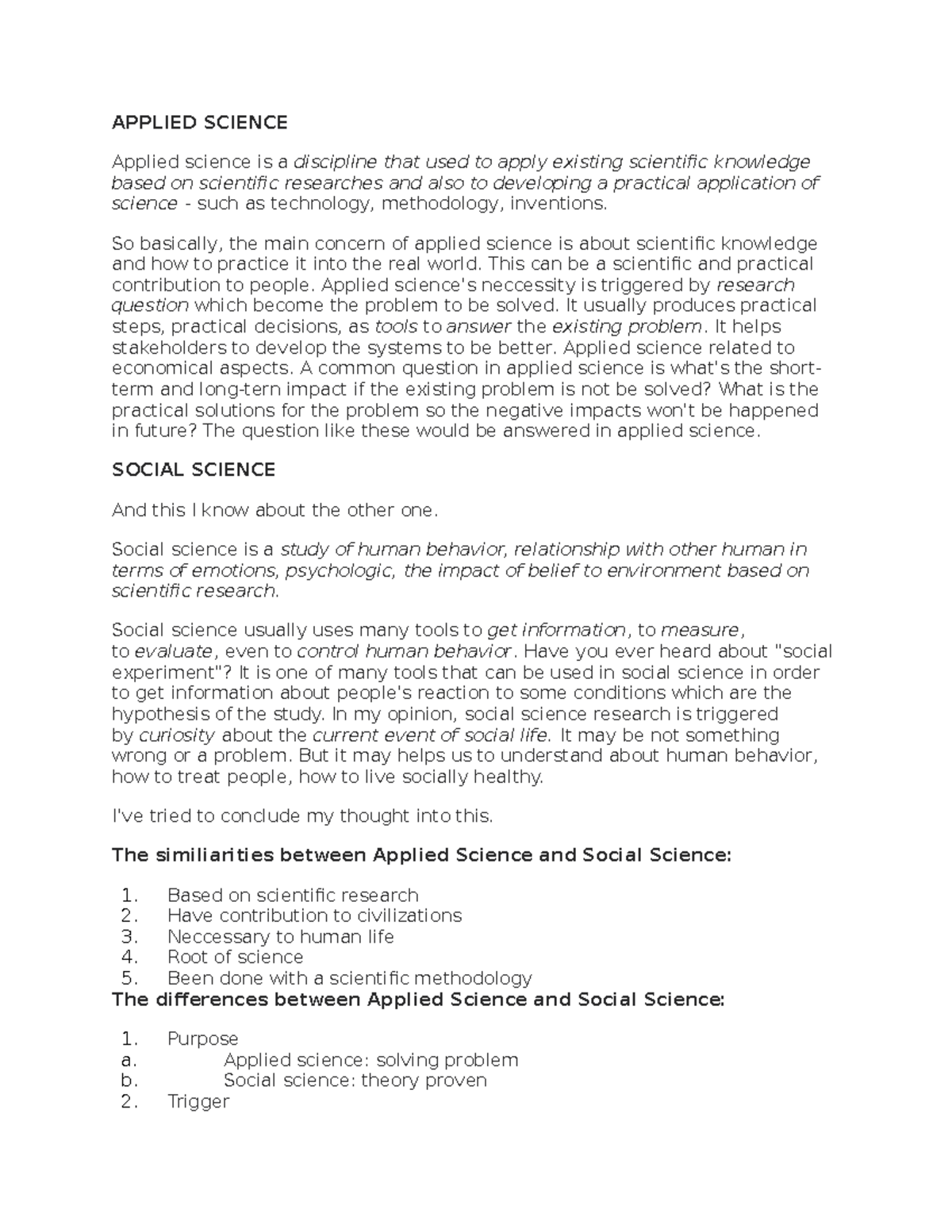 Applied Science - Lecture notes 1-10 - APPLIED SCIENCE Applied science ...