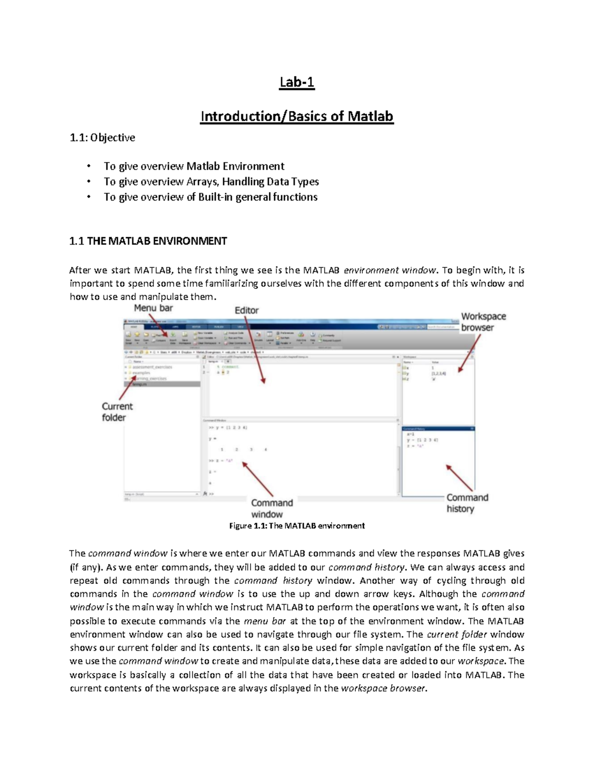 Lab-1 BIOMEDICAL MODELING AND SIMULATION - Lab- Introduction/Basics of ...