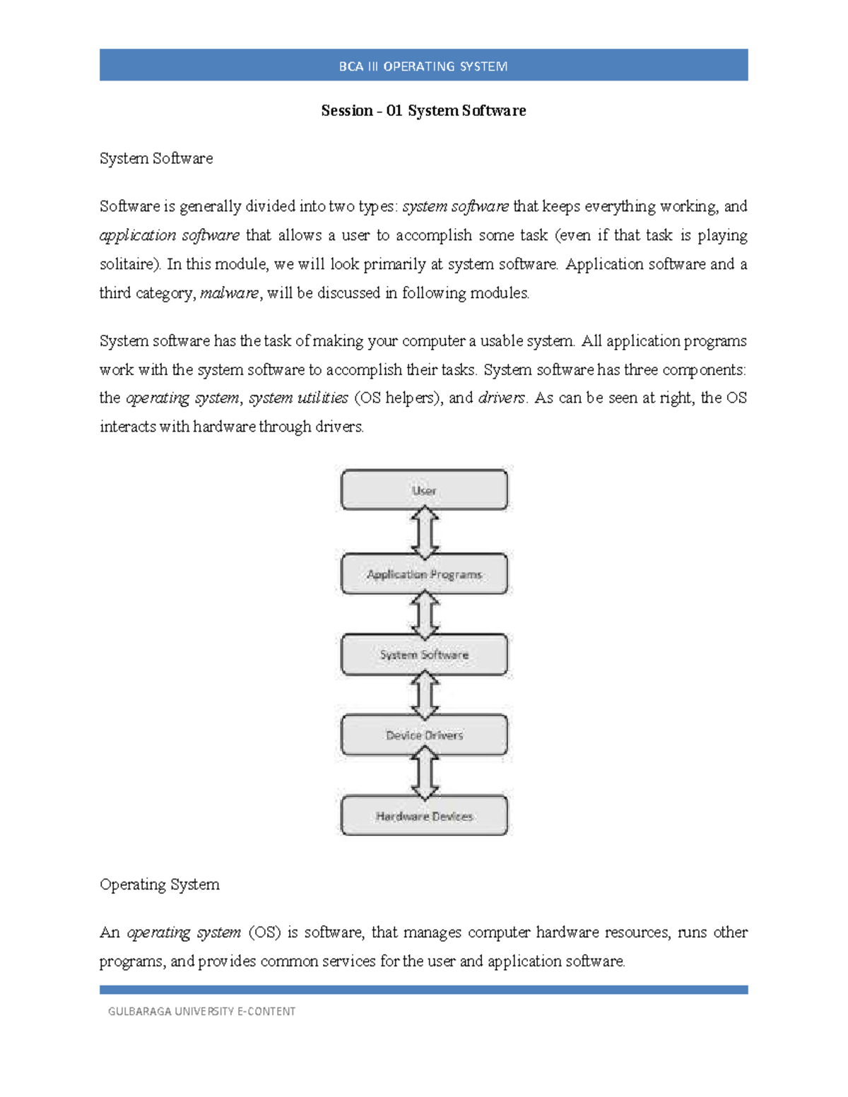 OS-Session-1 - OS Introduction - Session - 01 System Software System ...