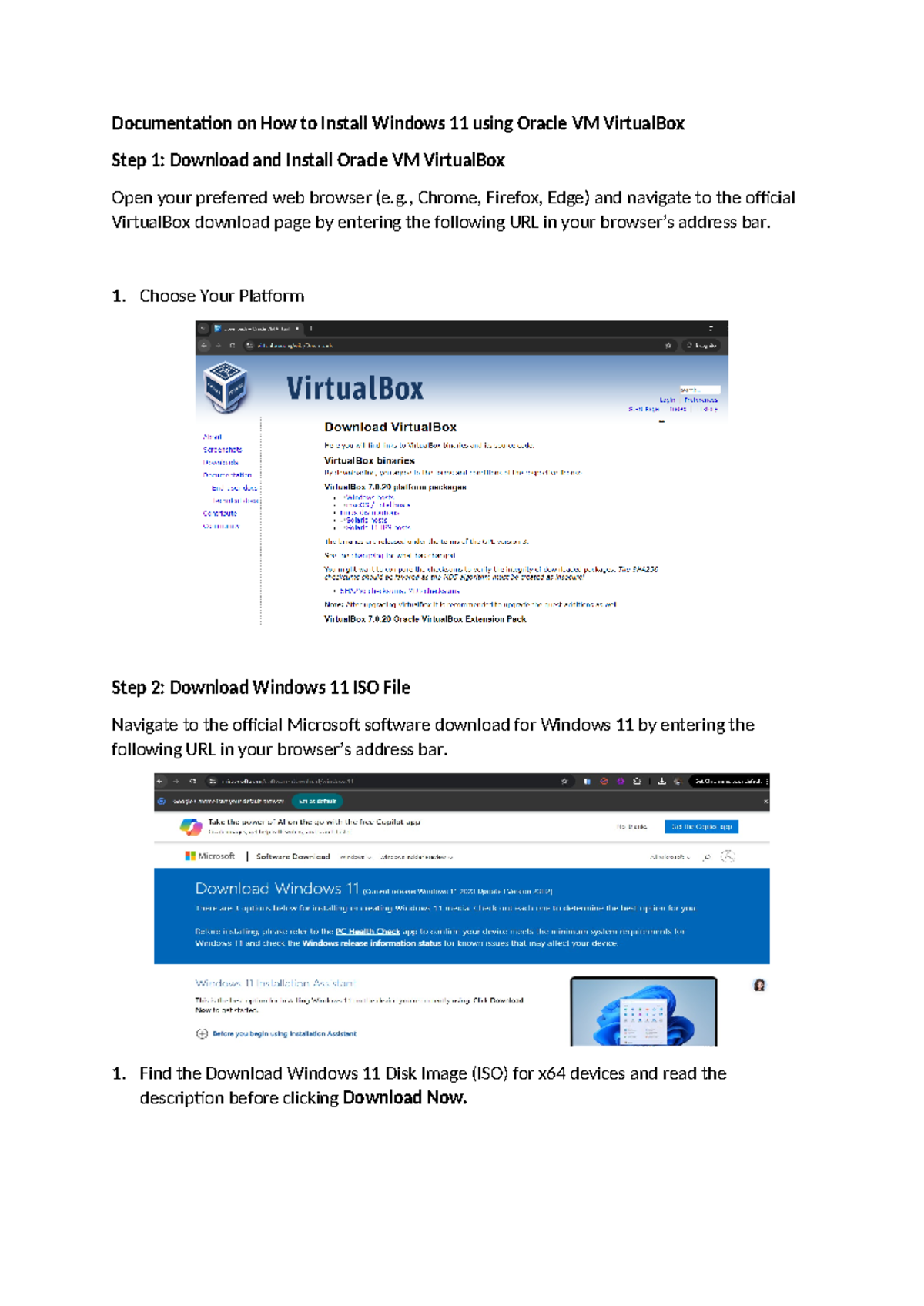Documentation of Steps for Installing Windows 11 using OracleVM Virtual ...