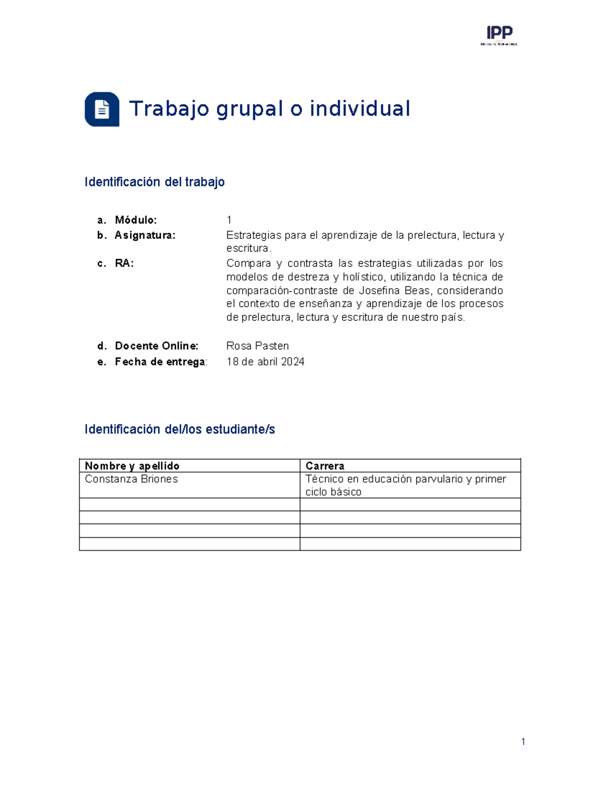 Contanza briones TI estrategias para el aprendizaje de prelectura ...