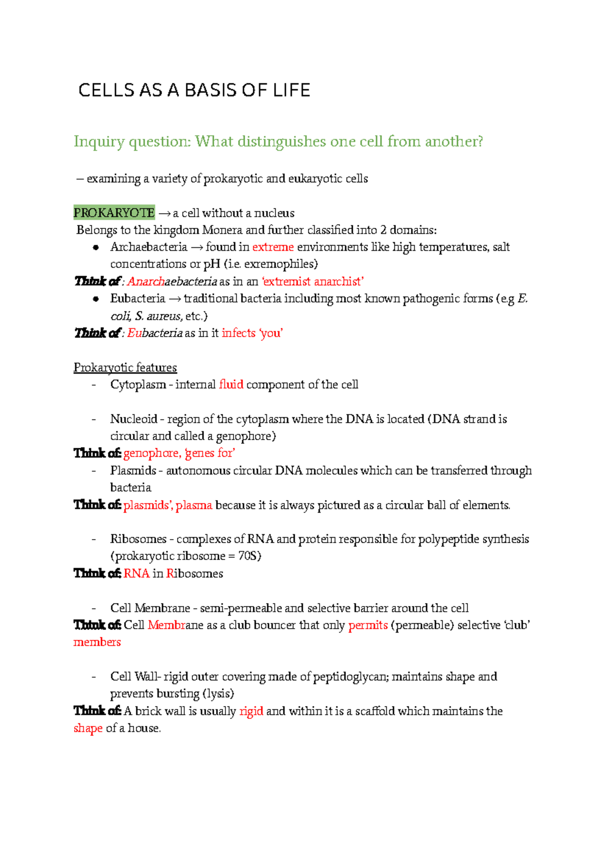 BIO Module 1 - To use this effectively, I suggest adding my notes to ...