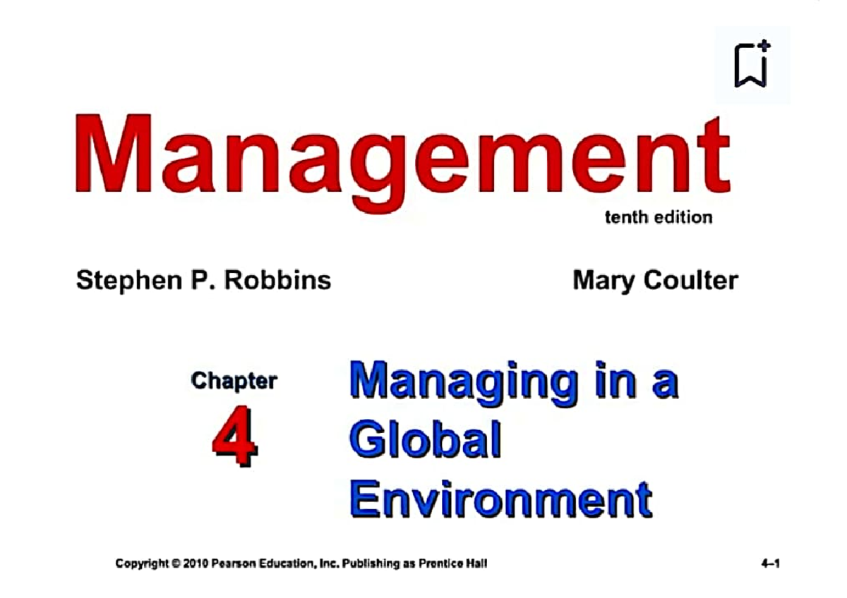 MGT chapter 4 - According to the Management book by Stephen P Robbins ...