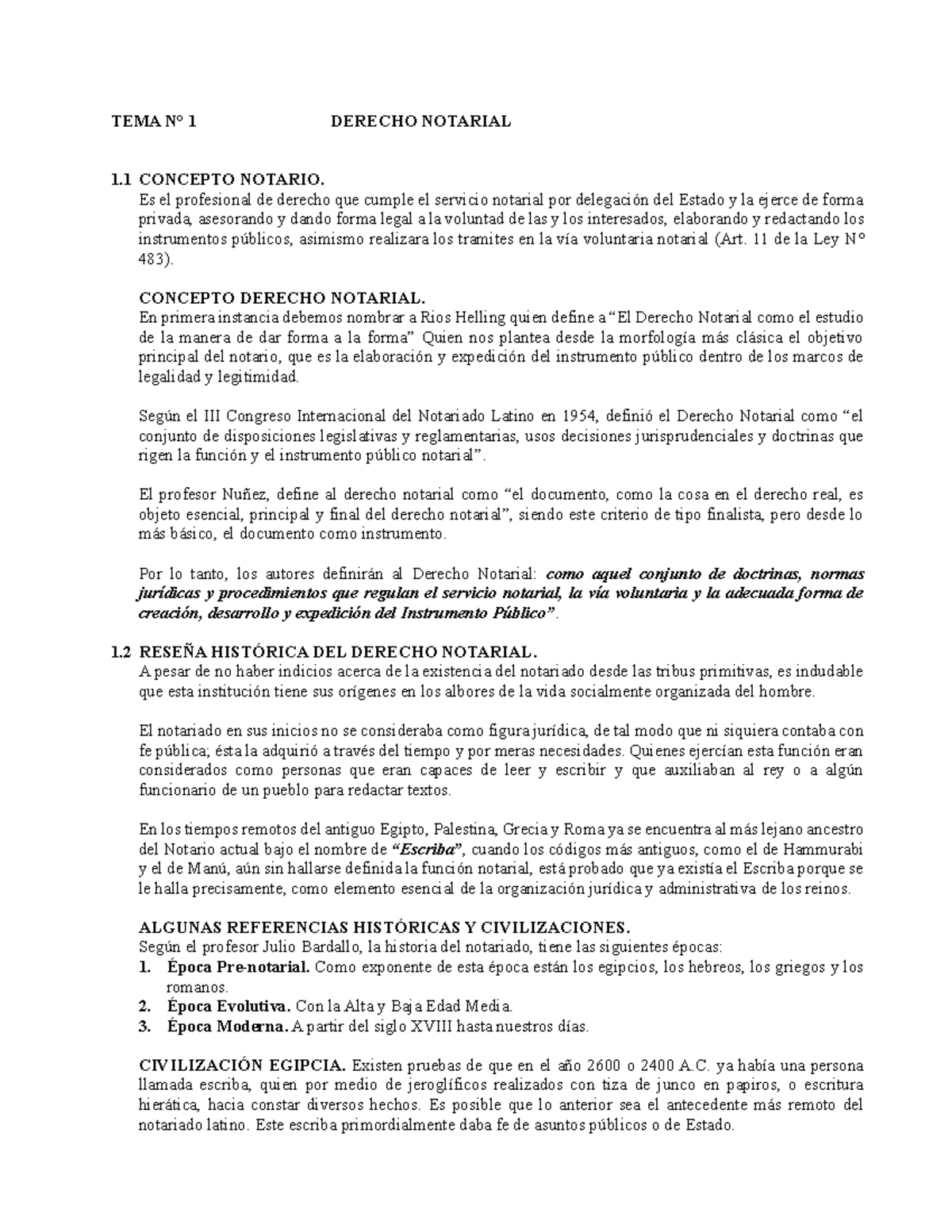 TEMA 1 Derecho Notarial - TEMA N° 1 DERECHO NOTARIAL 1 CONCEPTO NOTARIO ...