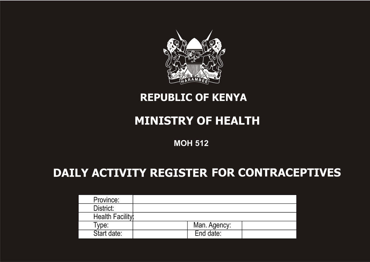 DAR-register family planning - nursing - REPUBLIC OF KENYA MINISTRY OF ...