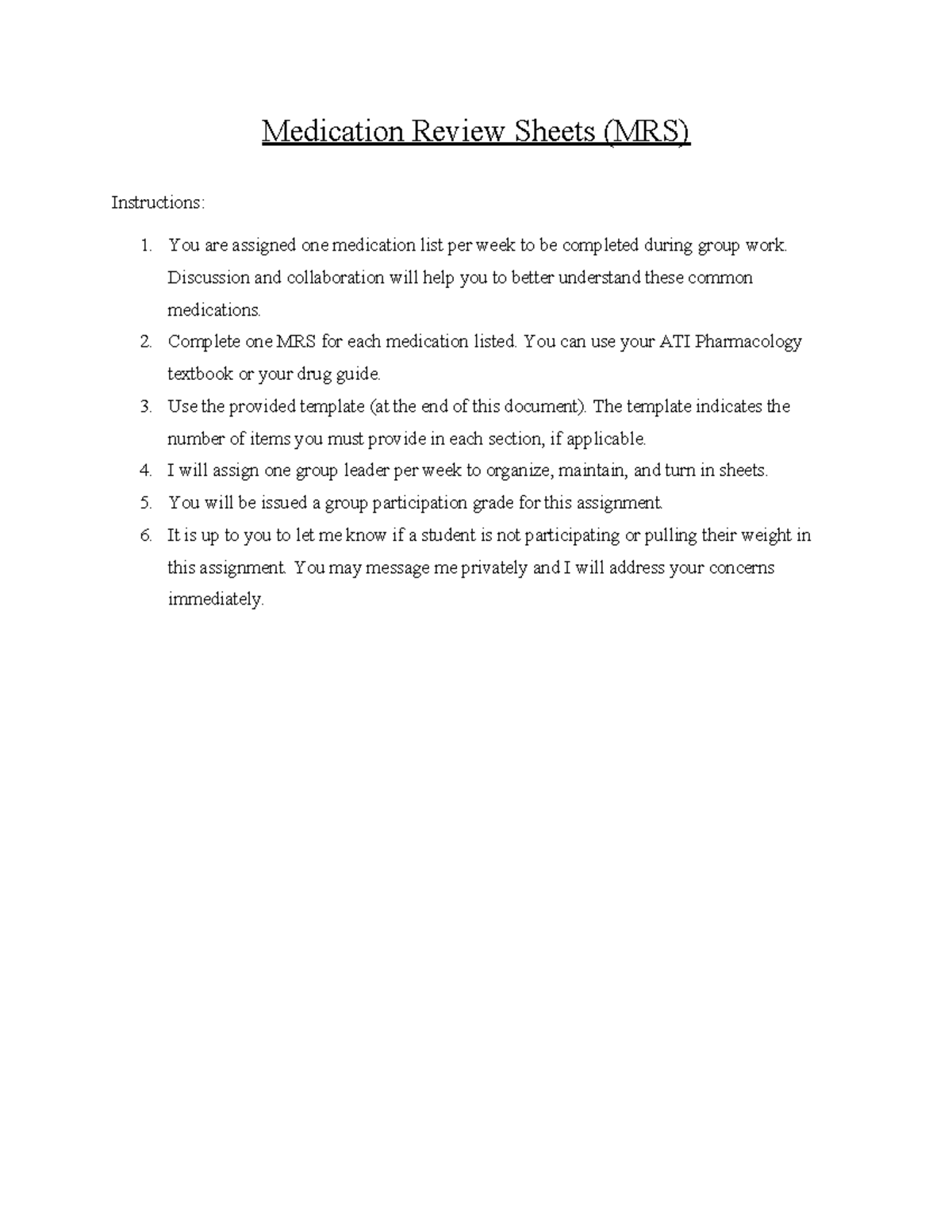 PN 108 Medication Review Sheet Assignment 1 2021 - Medication Review ...