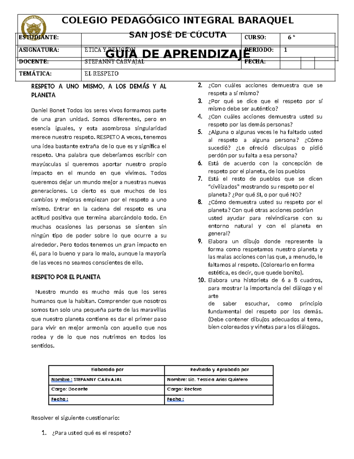 6° Semana 3 GUIA 2 - .................................. - COLEGIO ...