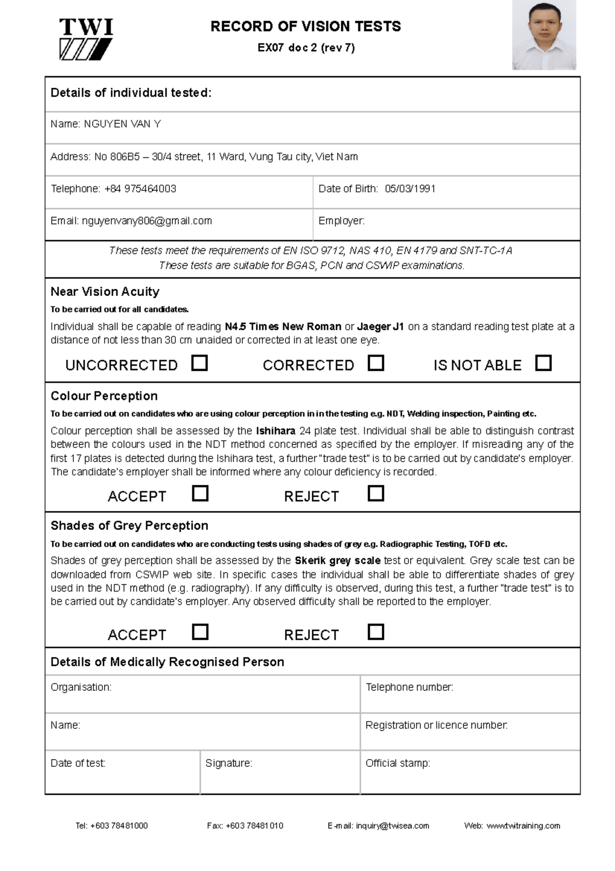 TWI Record of Vision Tests (rev 7) updated form - RECORD OF VISION ...