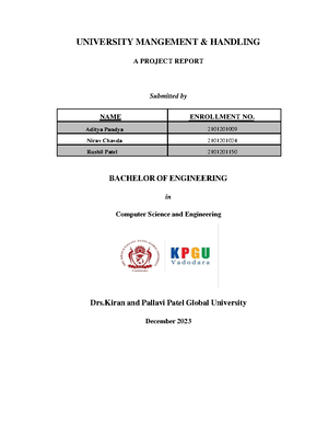 B.tech CSE - CSE047 - Studocu