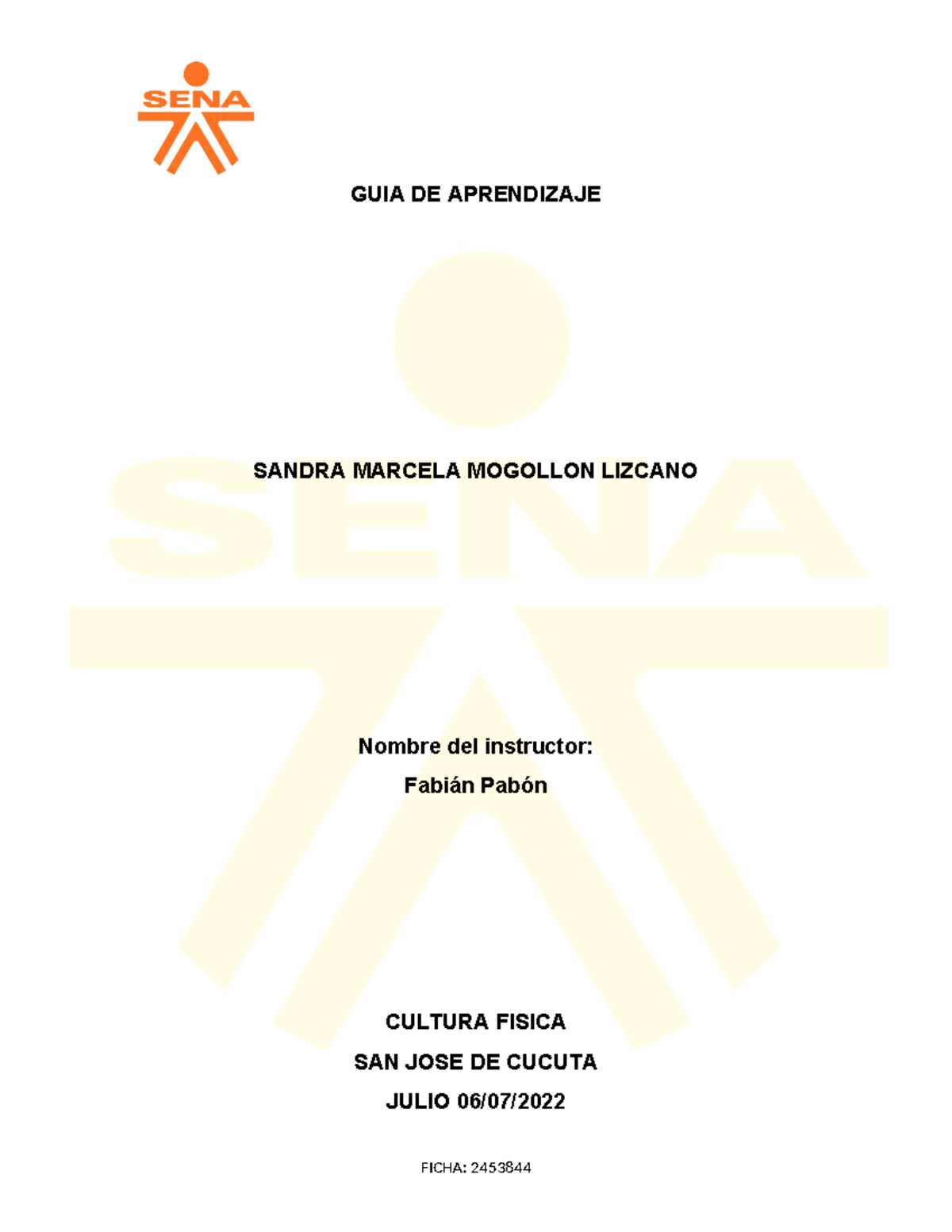 Cultura Fisica guia de aprendizaje - GUIA DE APRENDIZAJE SANDRA MARCELA ...