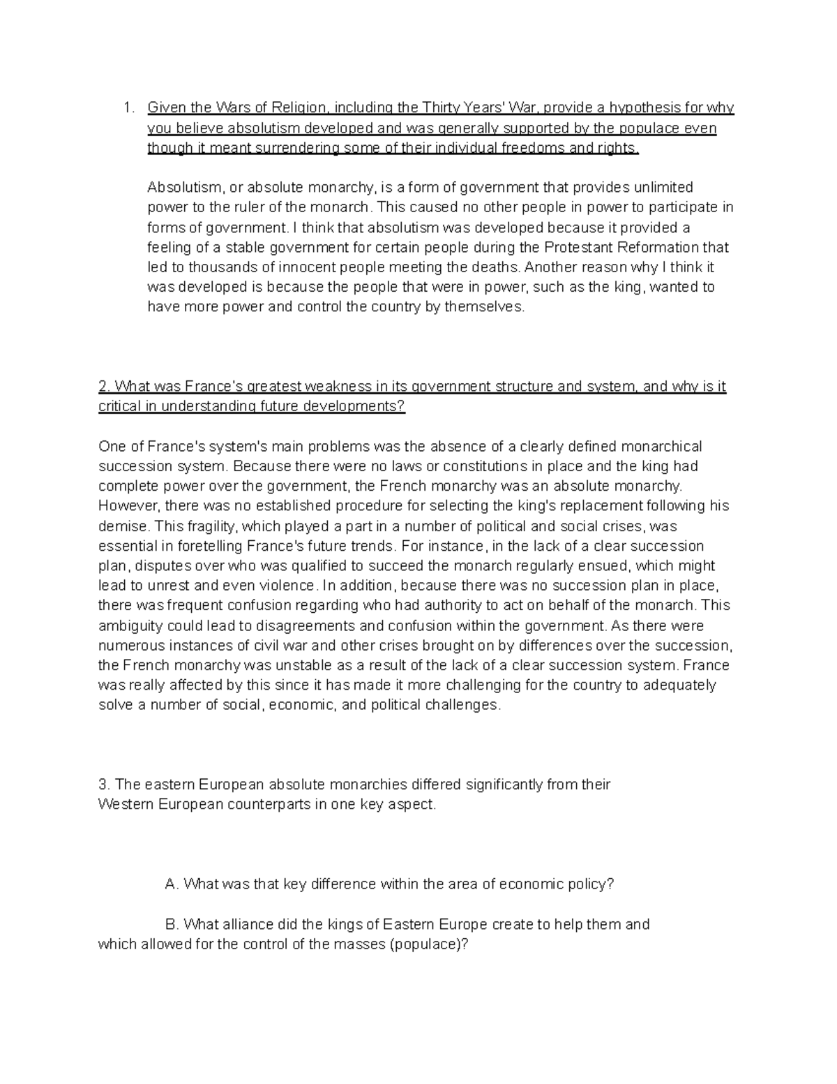 Essential Age of Absolutism - Given the Wars of Religion, including the ...