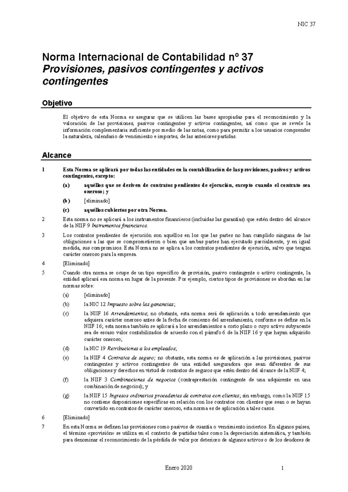 370.NIC 37 Provisiones, pasivos contingentes y activos contingentes ...