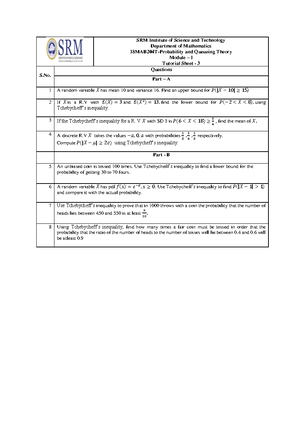 Unit 3-1 - probability and queuing theory - Studocu