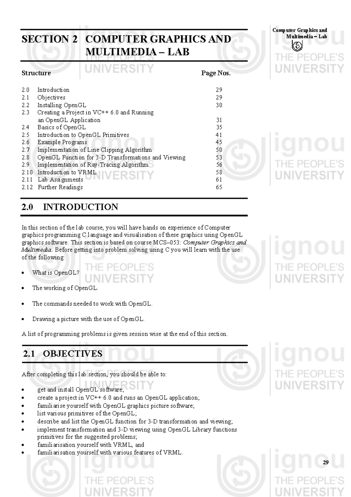 Section-2 MCSL 054 - NOTES - Computer Graphics and Multimedia − Lab ...