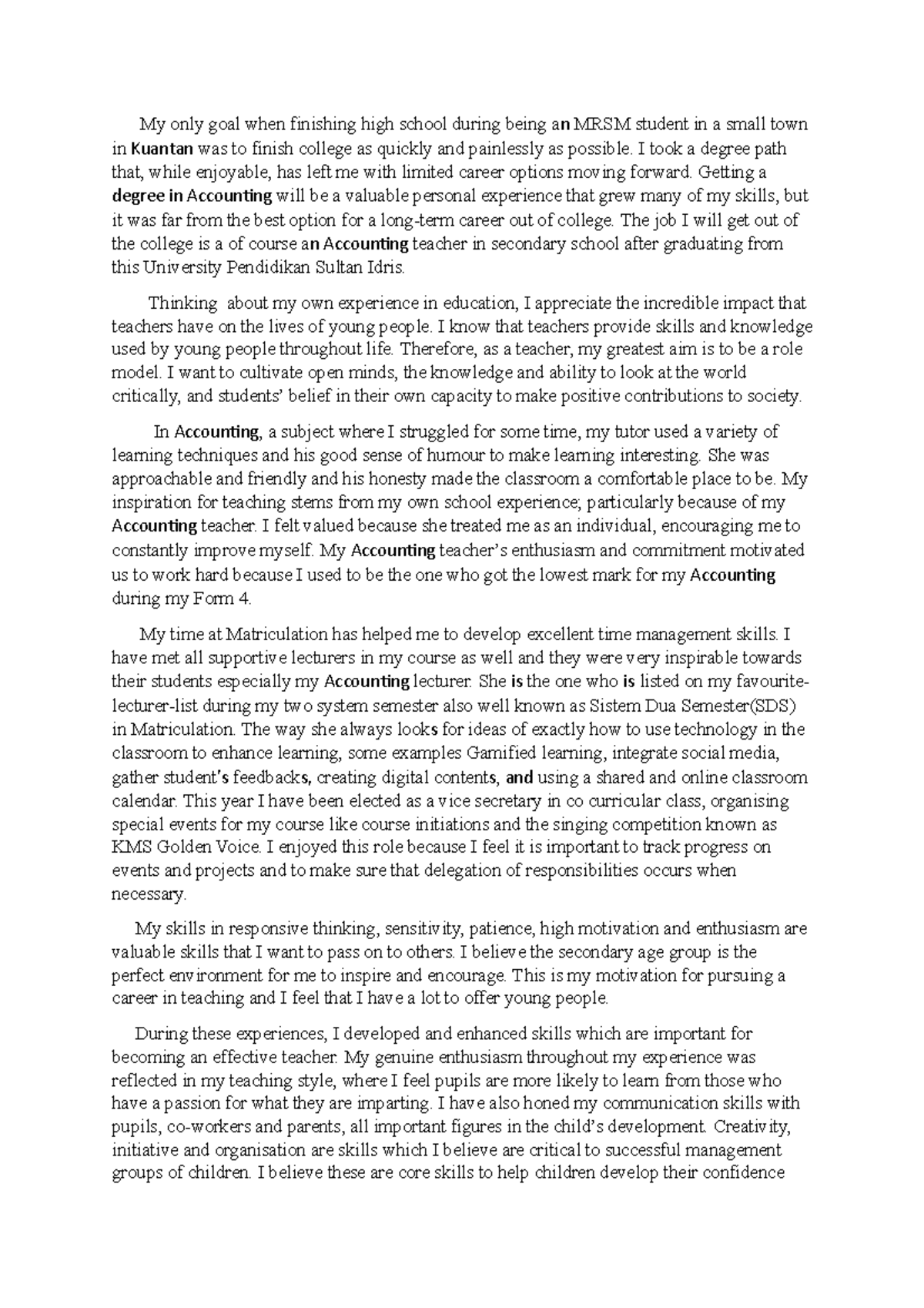 PERSONAL STATEMENT GUIDE FOR BEGINNERS - My only goal when finishing ...