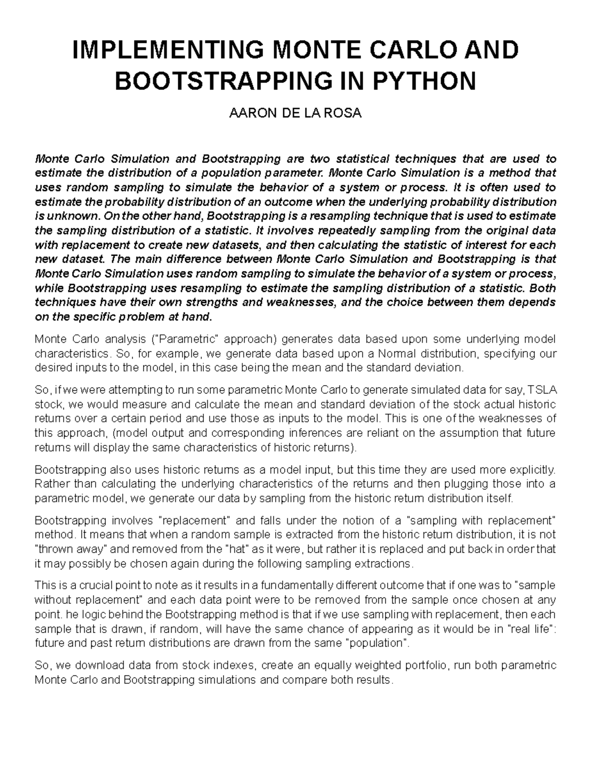 Monte Carlo Vs Bootstrapping 1696597256 - IMPLEMENTING MONTE CARLO AND ...