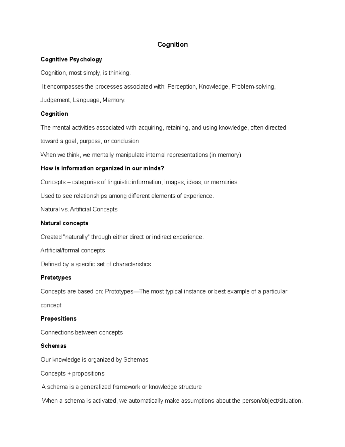 Cognition - Cognition Cognitive Psychology Cognition, most simply, is ...