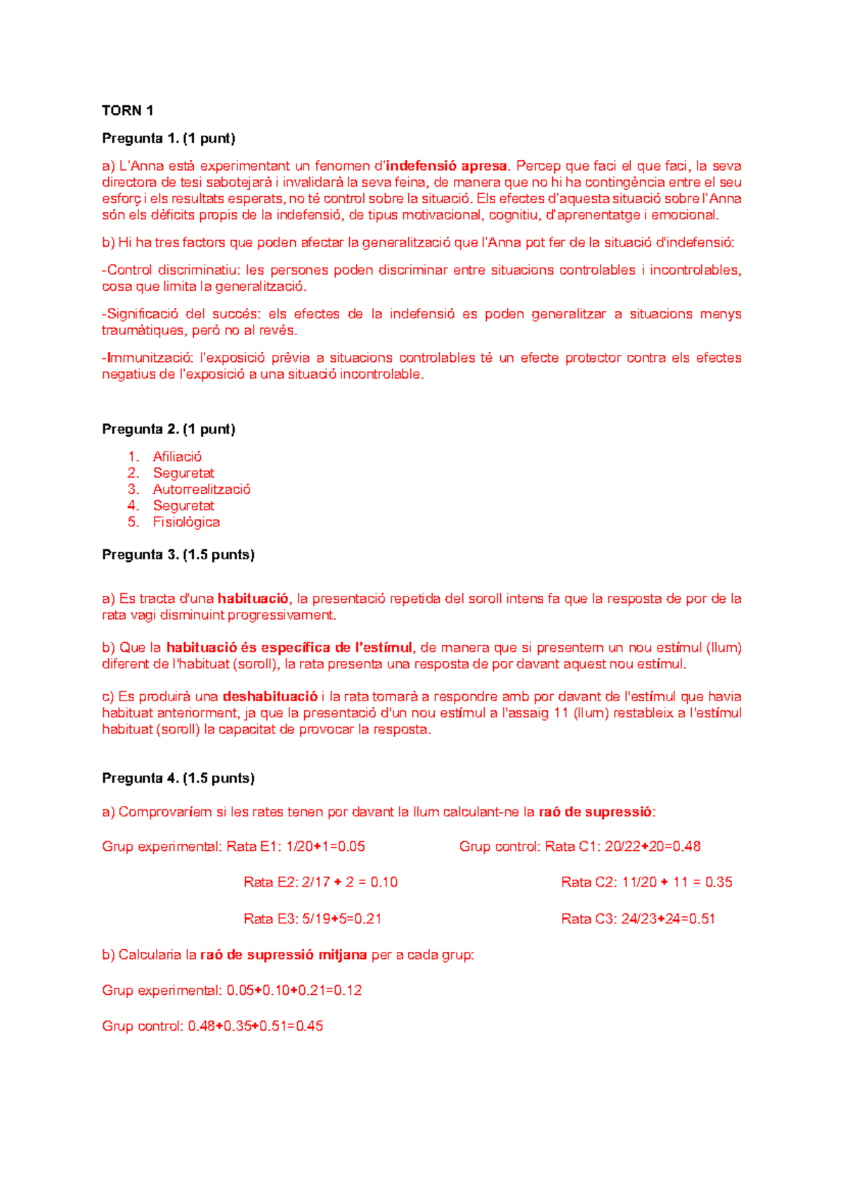 EX CAT - TORN 1 Pregunta 1. (1 punt) a) L’Anna està experimentant un ...