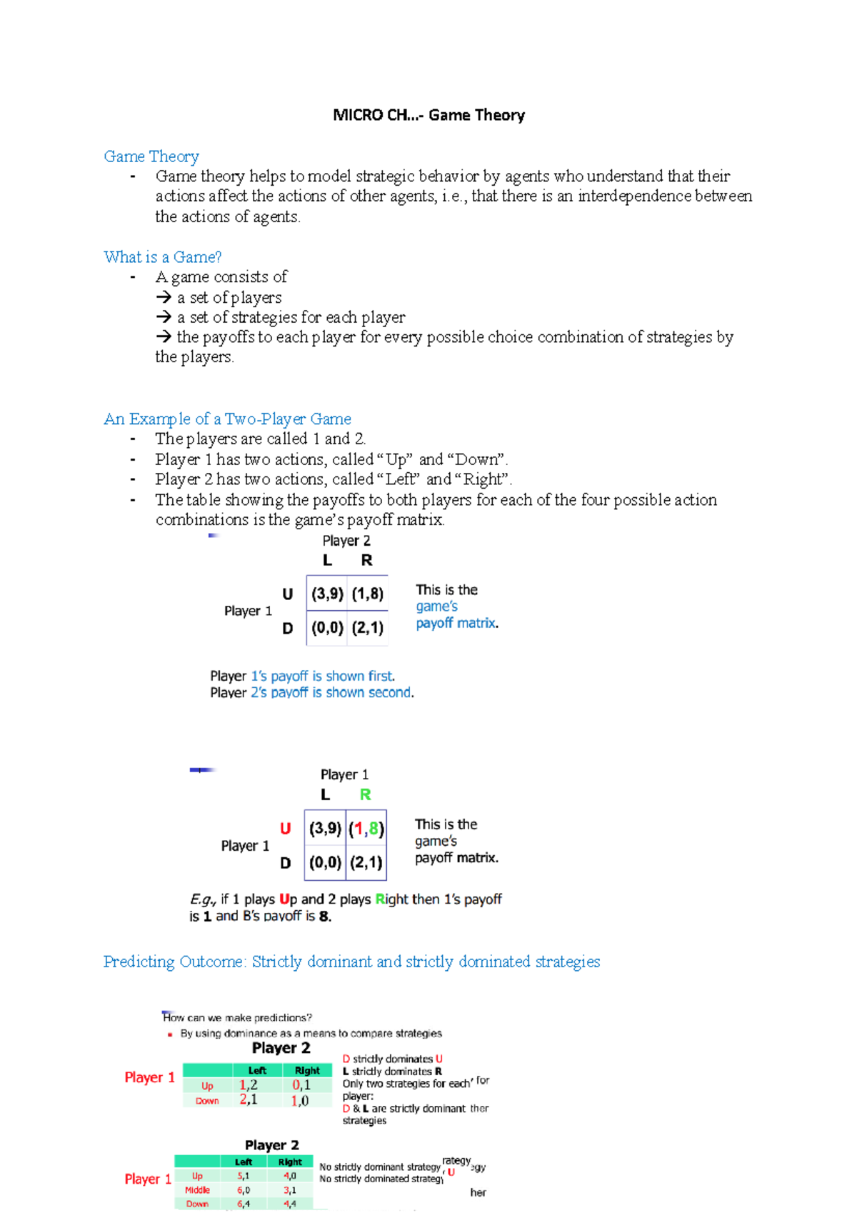 J Micro CH29 - Game theory - MICRO CH...- Game Theory Game Theory ...