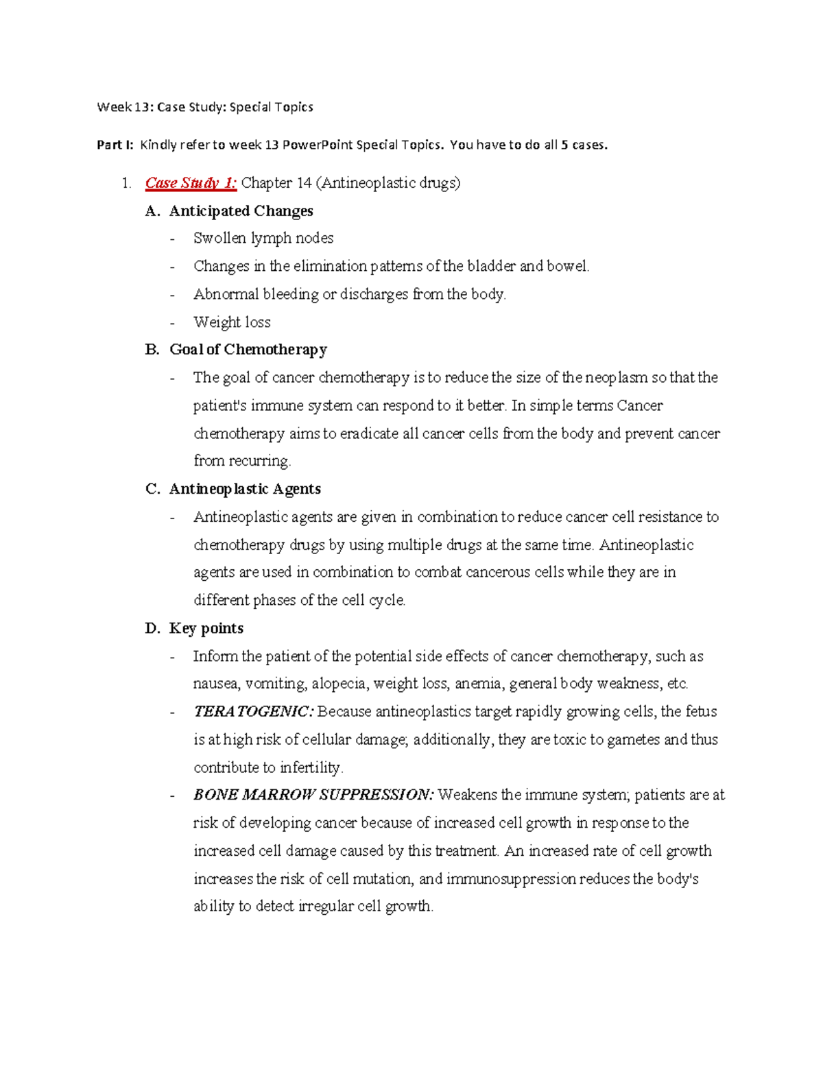 Week 13- Special Topics CASE Study - Week 13: Case Study: Special ...