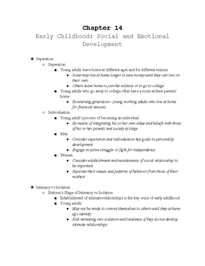 Chapter 16 - Chapter 16 Middle Adulthood: Social and Emotional ...